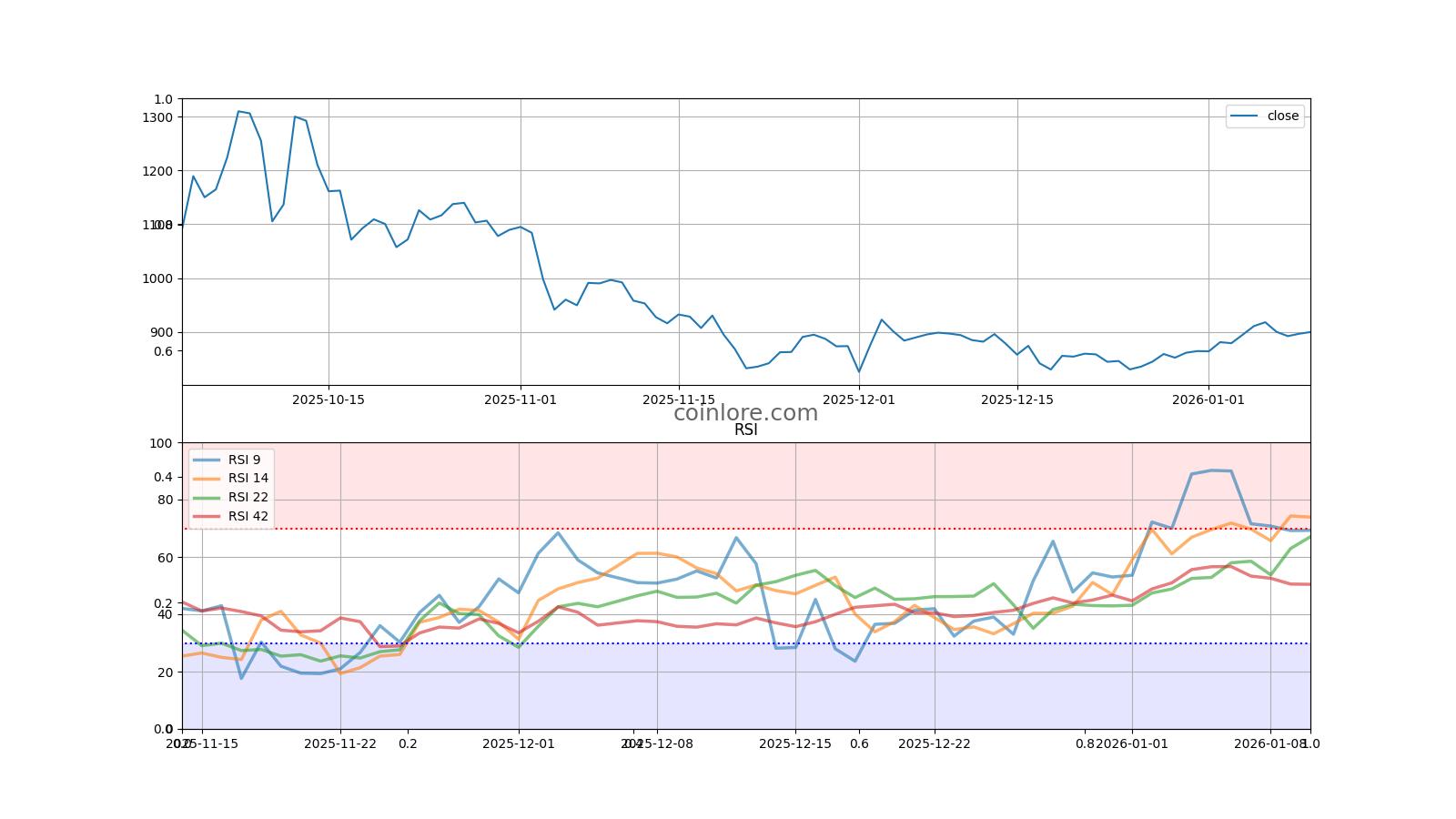 Binance Coin RSI indicator