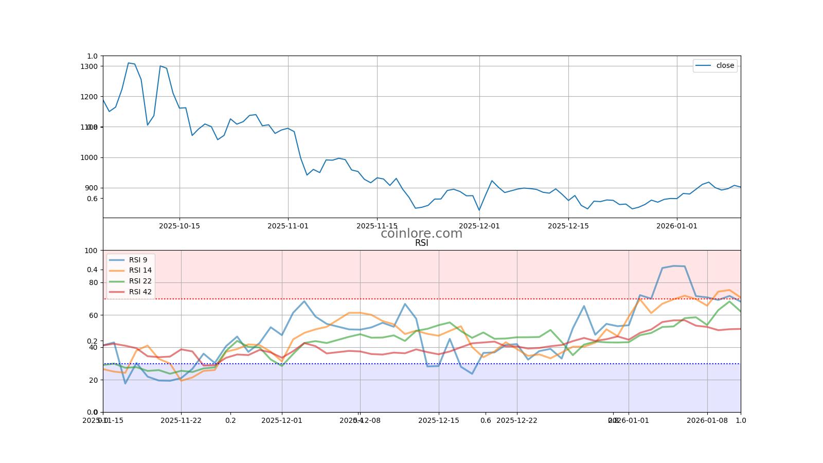 Binance Coin RSI indicator