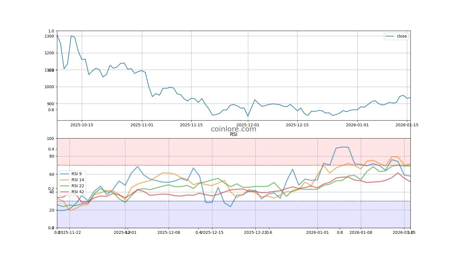 Binance Coin RSI indicator