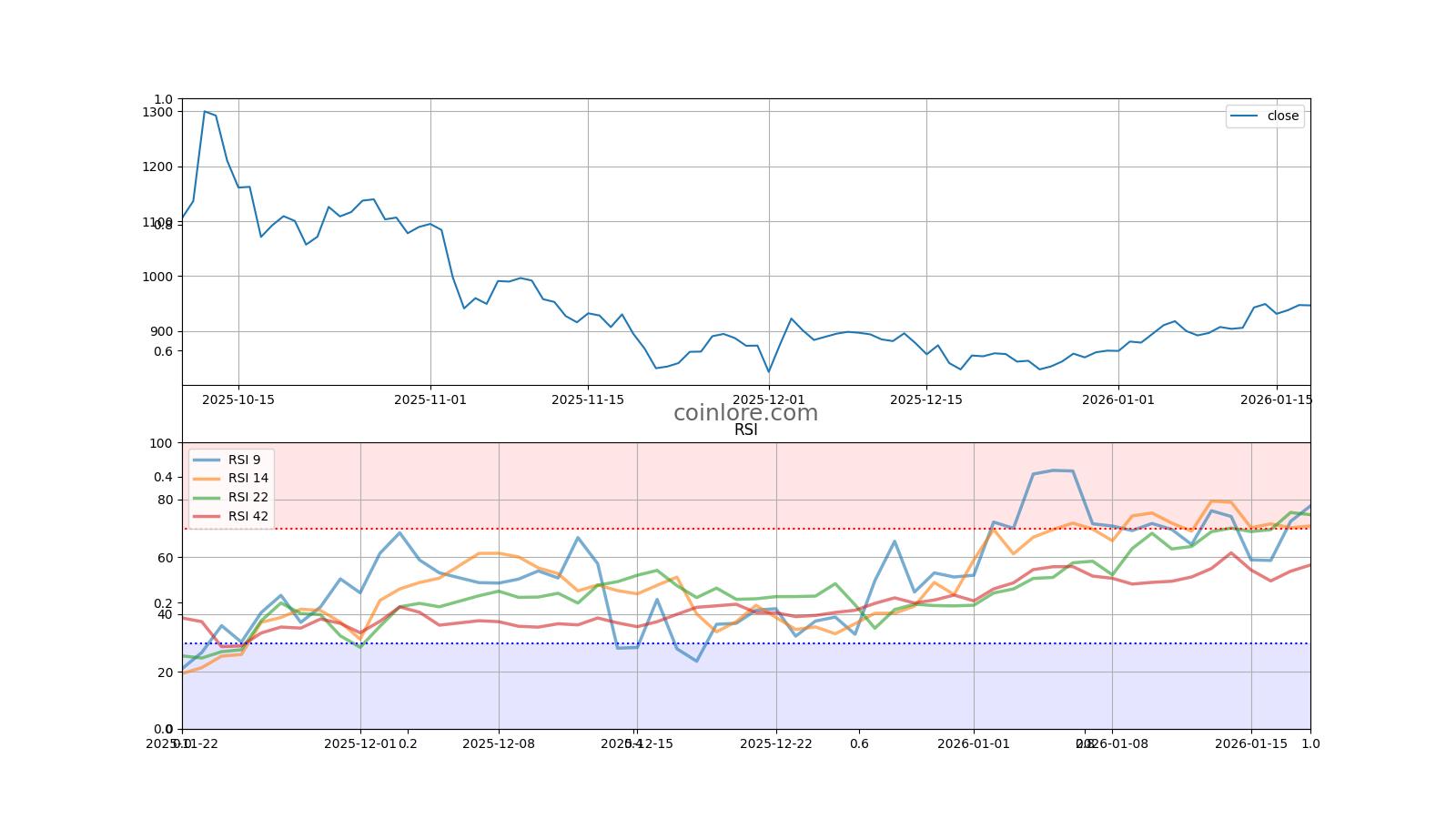 Binance Coin RSI indicator