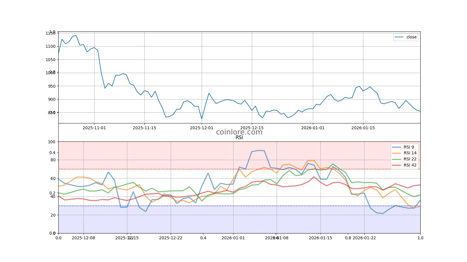 Binance Coin RSI indicator