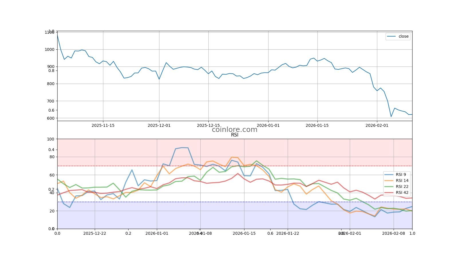 Binance Coin RSI indicator