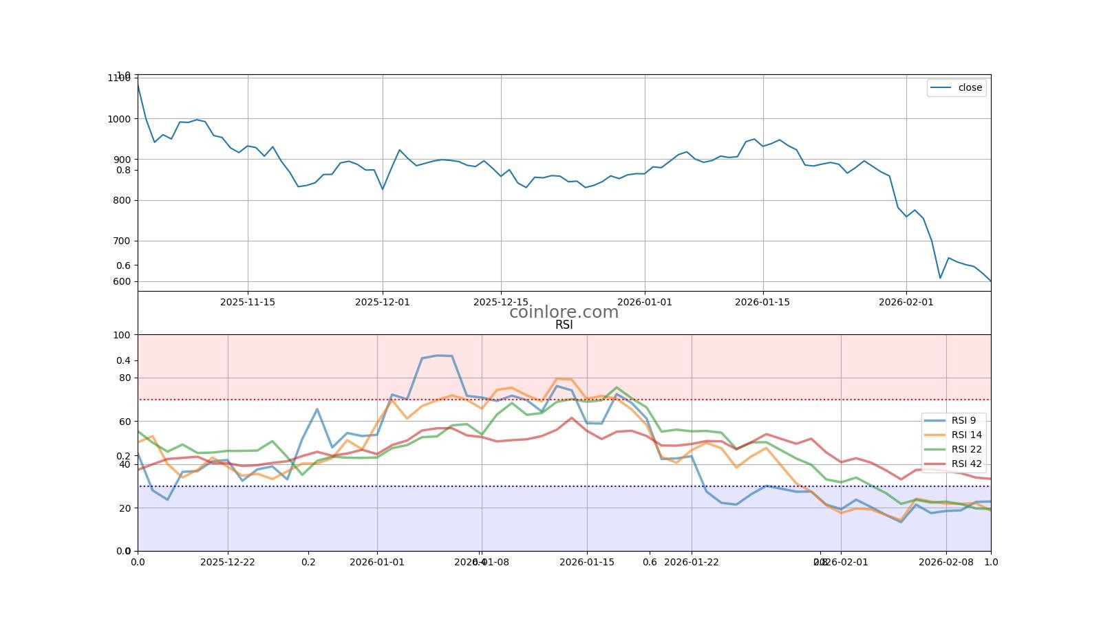 Binance Coin RSI indicator
