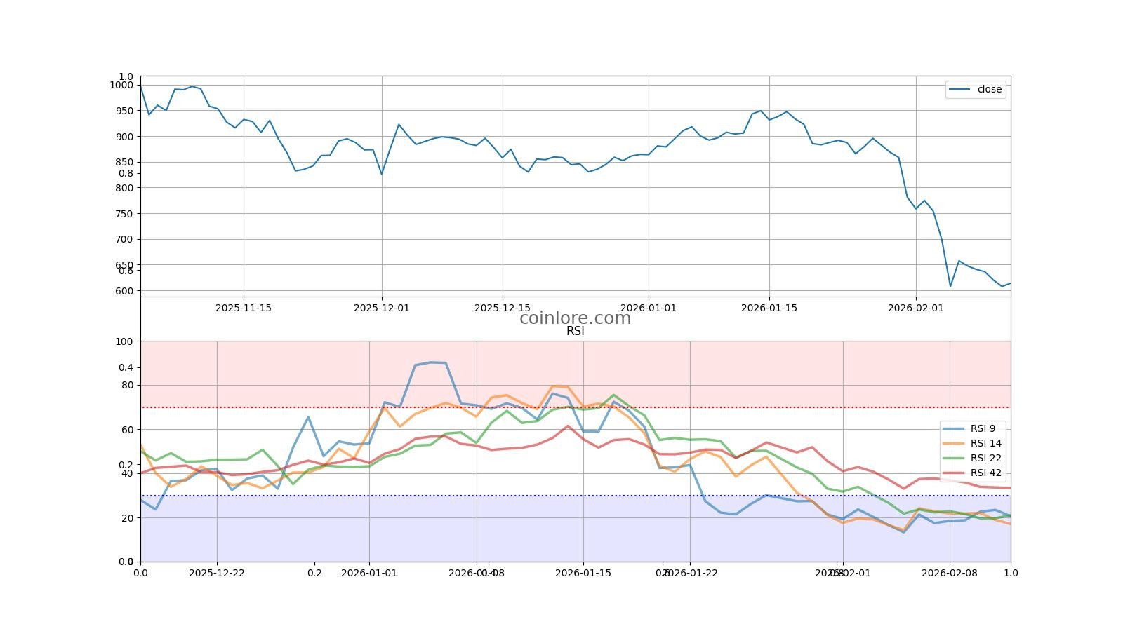 Binance Coin RSI indicator