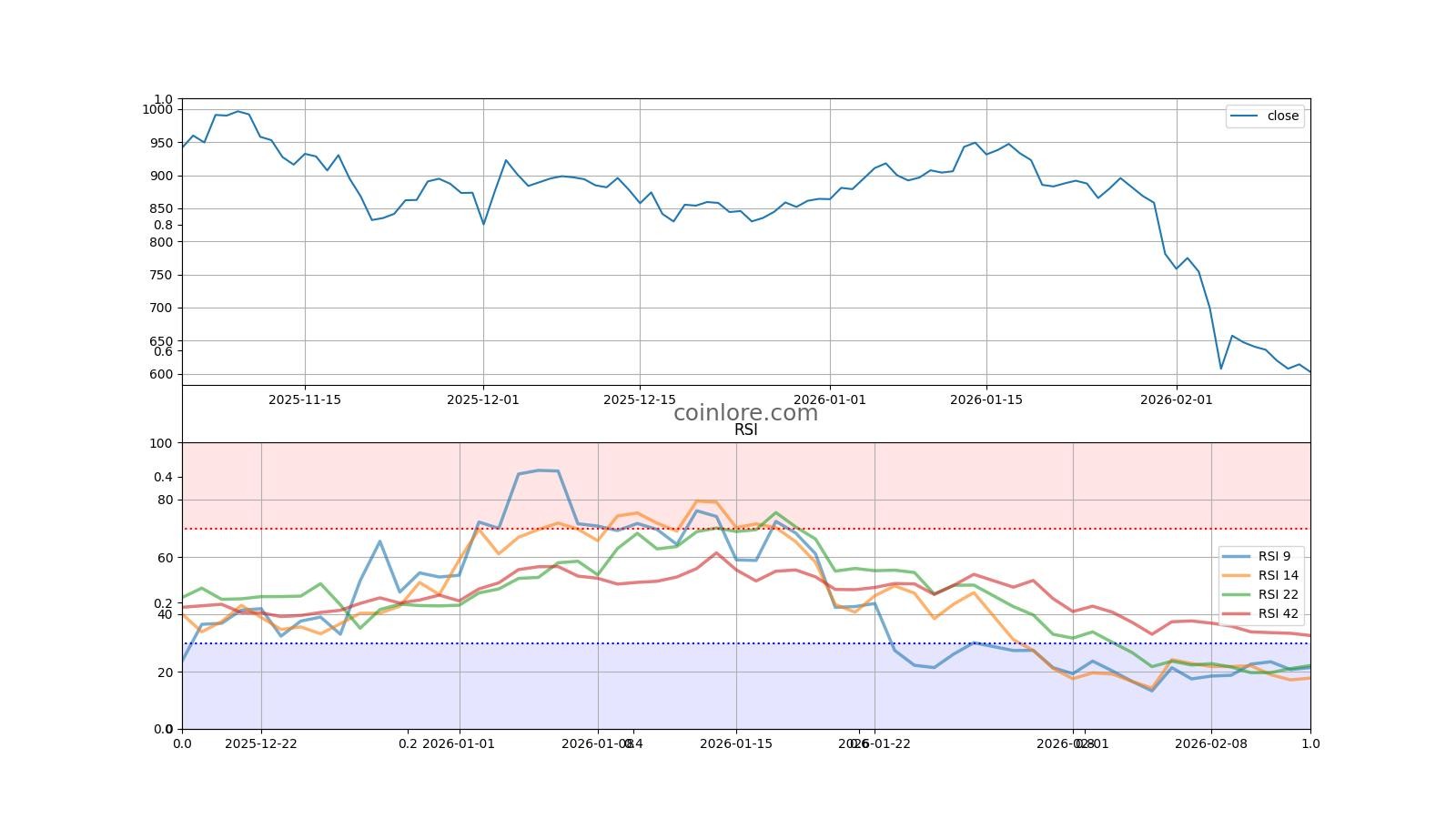 Binance Coin RSI indicator