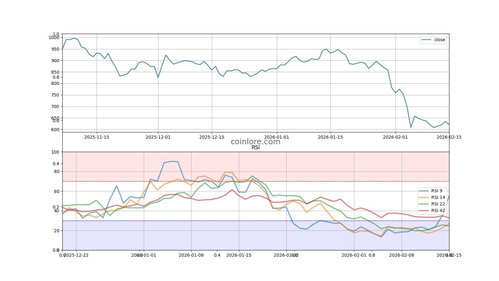 Binance Coin RSI indicator