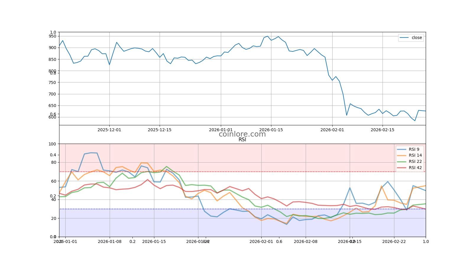Binance Coin RSI indicator