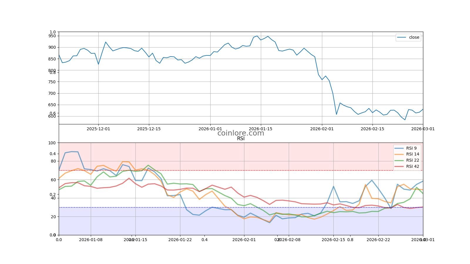 Binance Coin RSI indicator