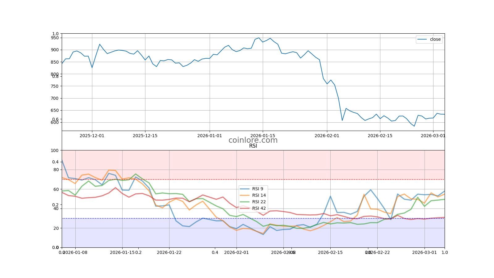 Binance Coin RSI indicator