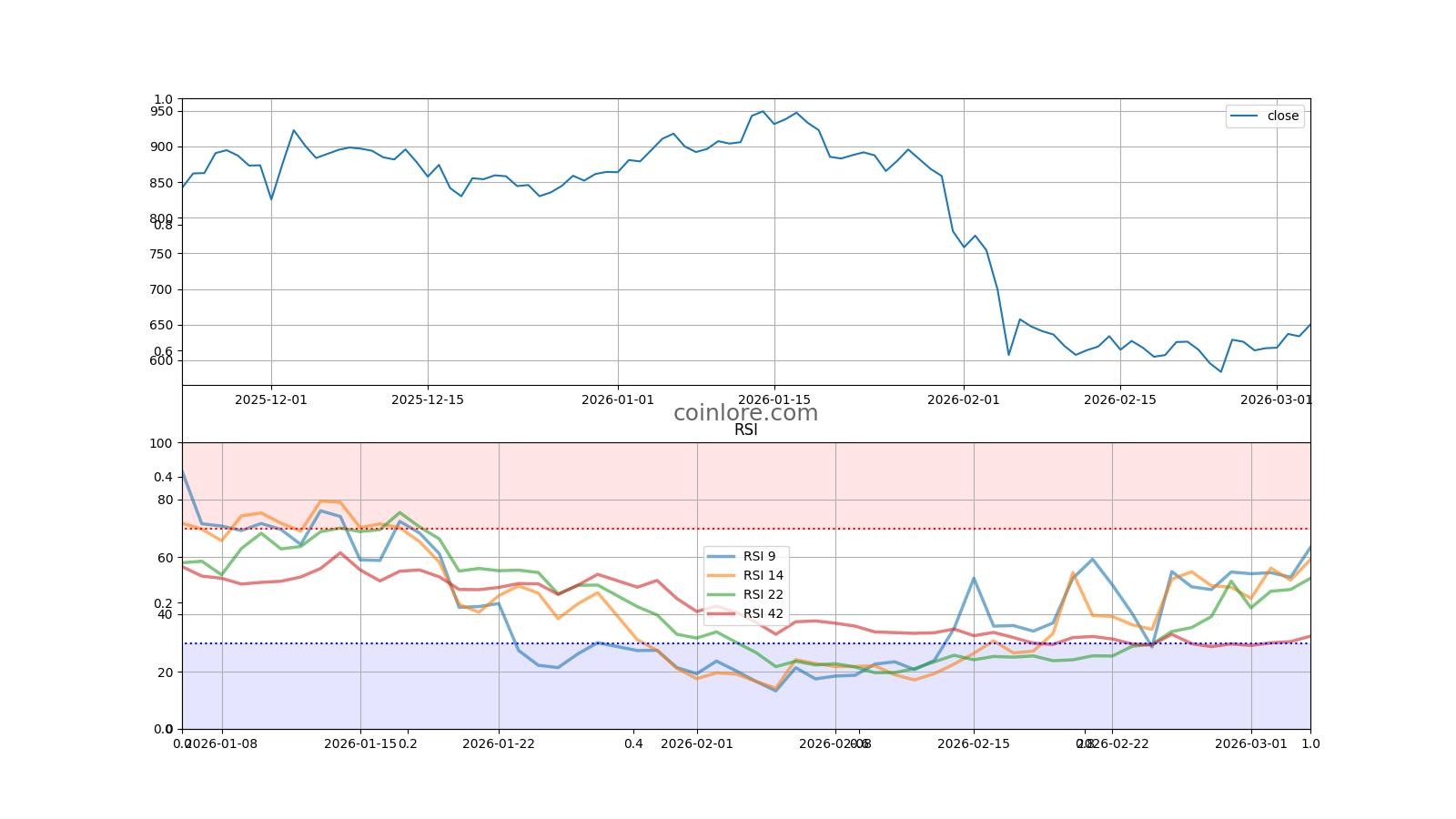 Binance Coin RSI indicator