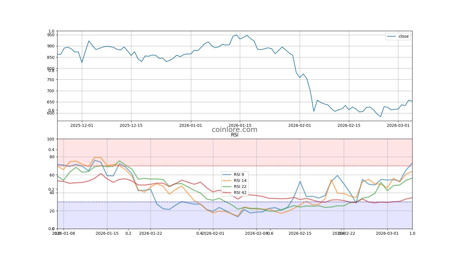 Binance Coin RSI indicator