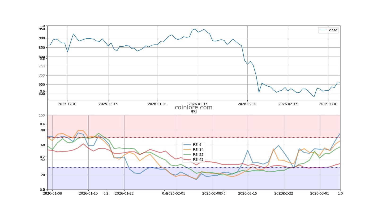 Binance Coin RSI indicator