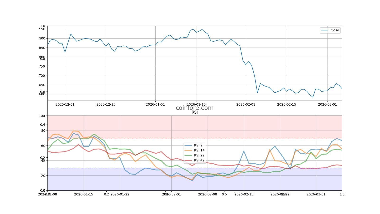 Binance Coin RSI indicator