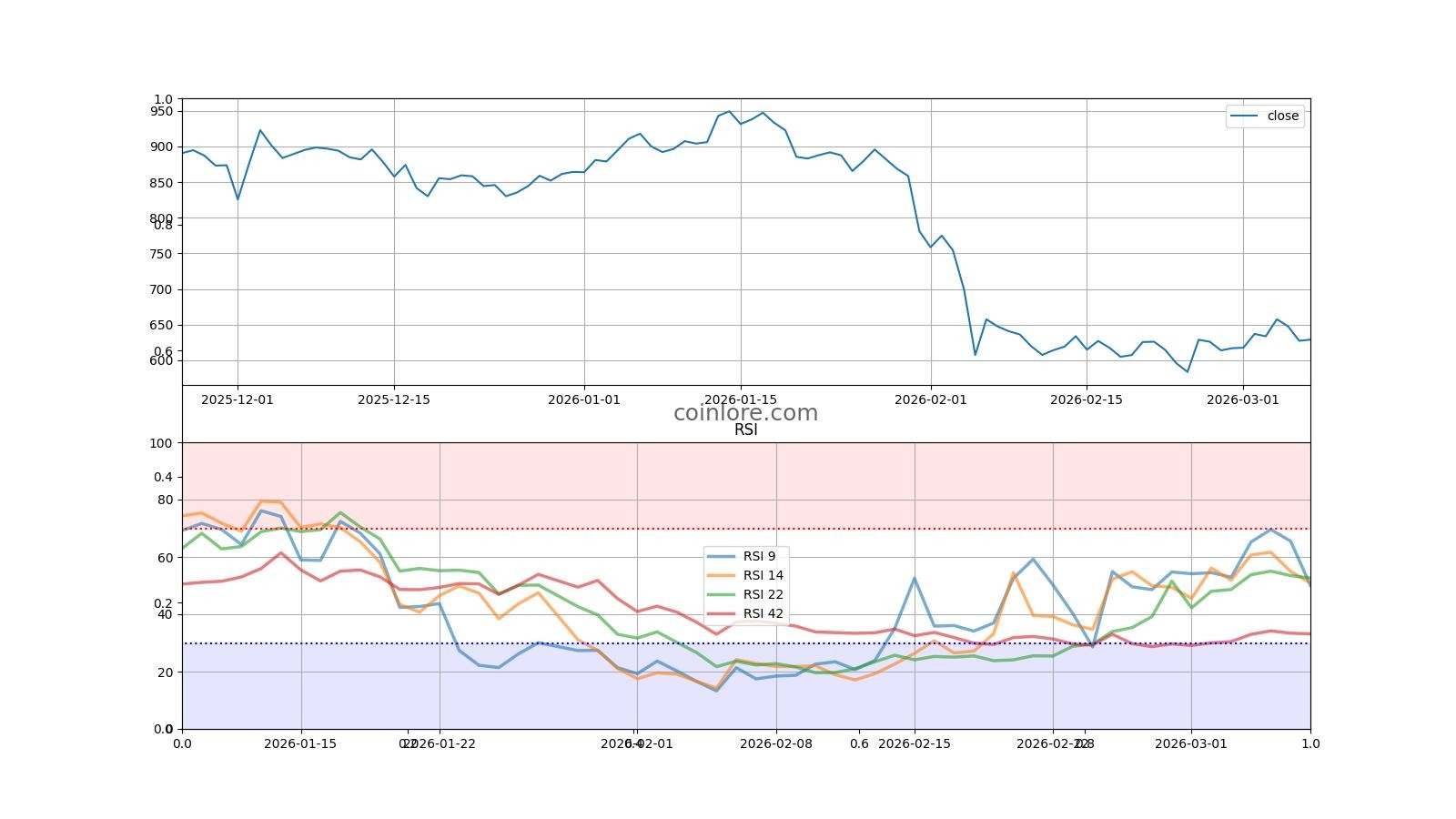 Binance Coin RSI indicator