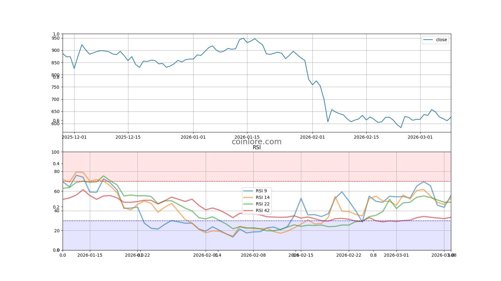 Binance Coin RSI indicator