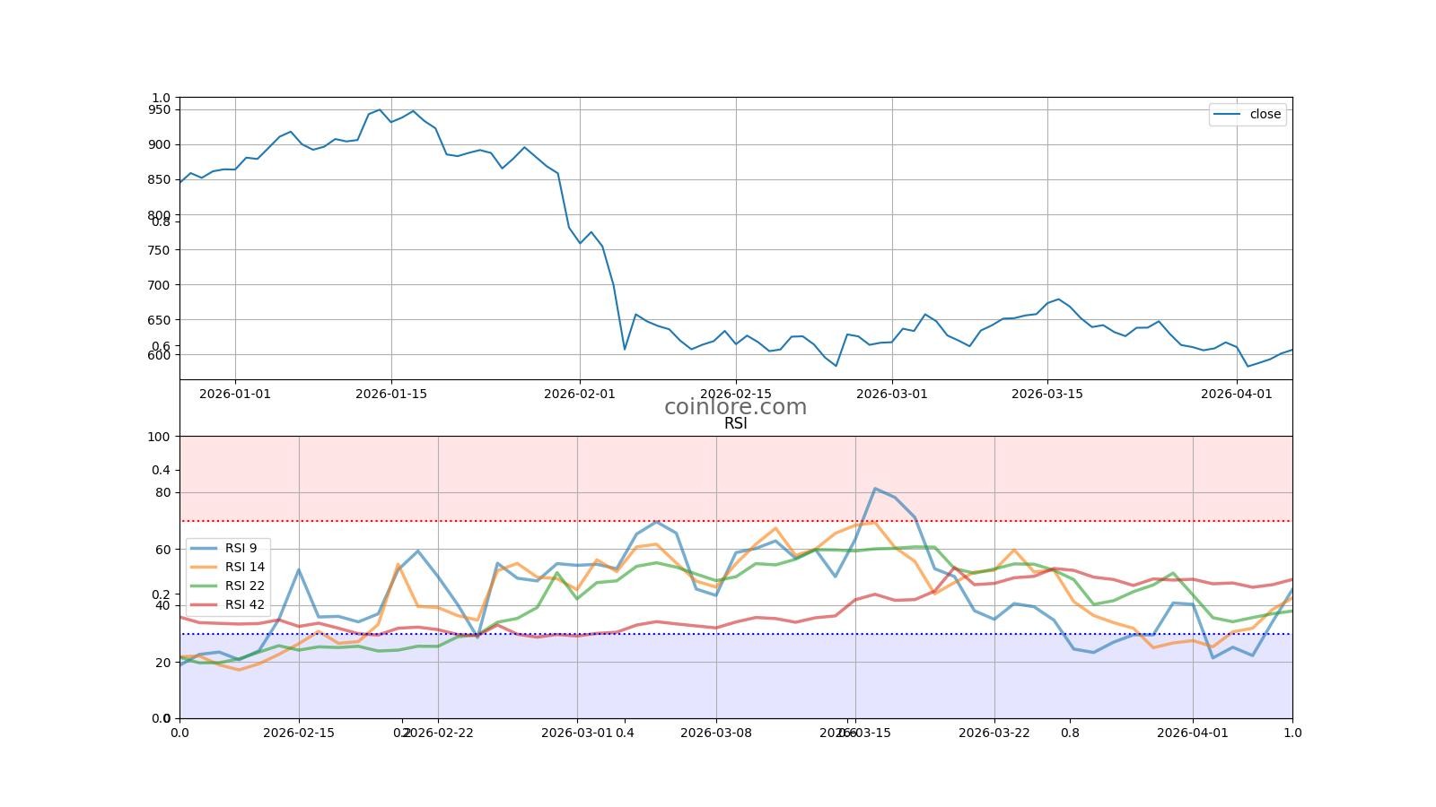 Binance Coin RSI indicator